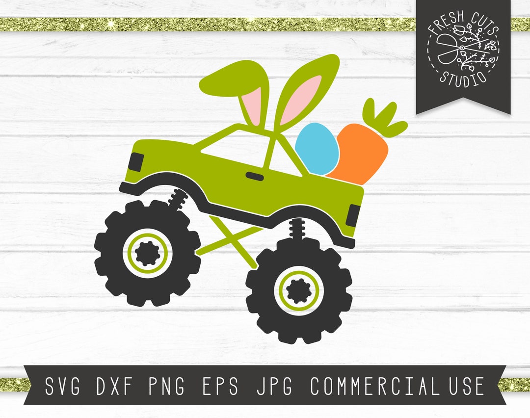 Monster Truck SVG Cut File for Cricut, Easter Truck SVG for Boys ...