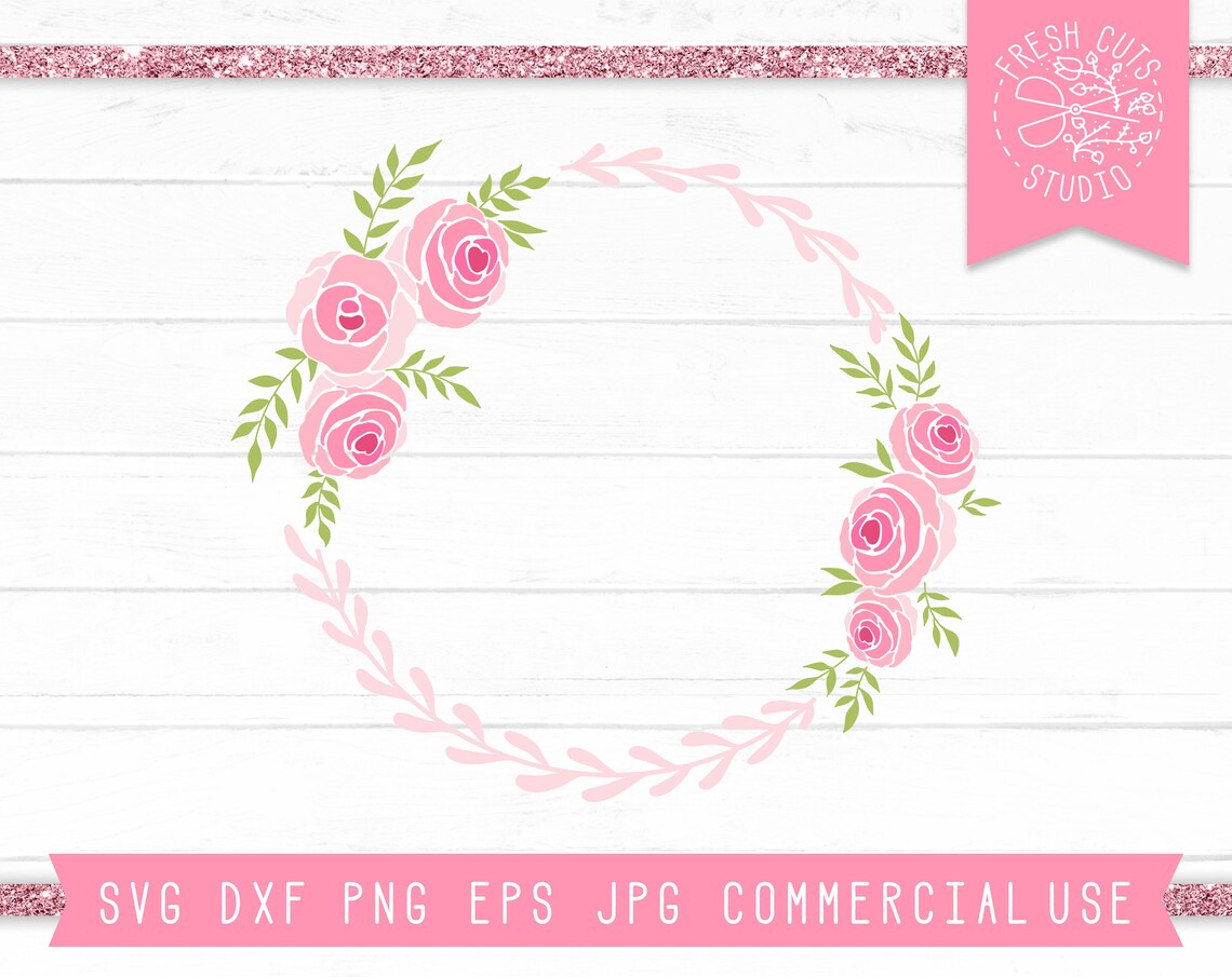 Wreath SVG Floral Monogram Frame Svg Flower Wreath SVG - Etsy