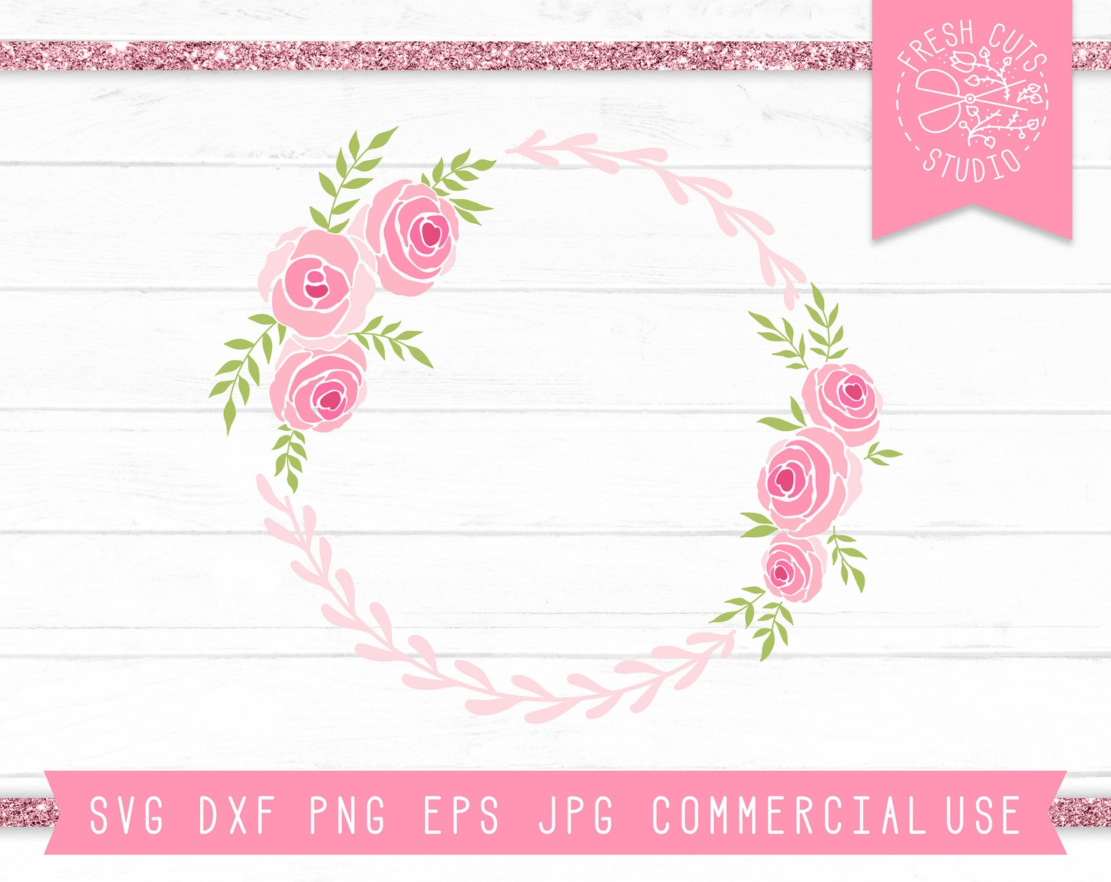 Wreath SVG Floral Monogram Frame Svg Flower Wreath SVG - Etsy