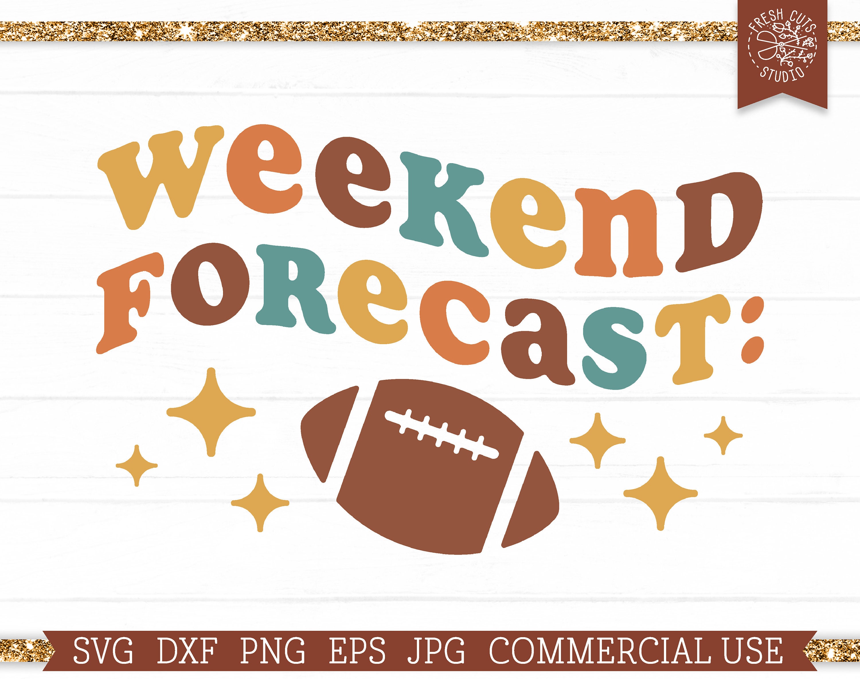Football SVG Weekend Forecast Cut File for Cricut Silhouette - Etsy