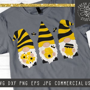 Bee Gnomes SVG, Bee Gnome Svg, Bumble Bee SVG Cut Files for Cricut ...