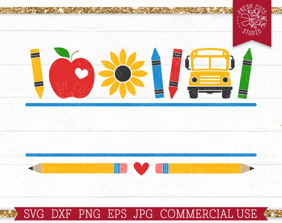 School Monogram Frame SVG for Teachers, Bus Driver Cut File for Cricut ...