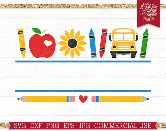 School Monogram Frame SVG for Teachers Bus Driver Cut File - Etsy