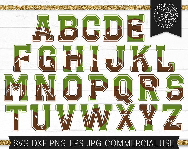 Football Letters & Numbers SVG Cut File, Sport Alphabet (commercial Use ...