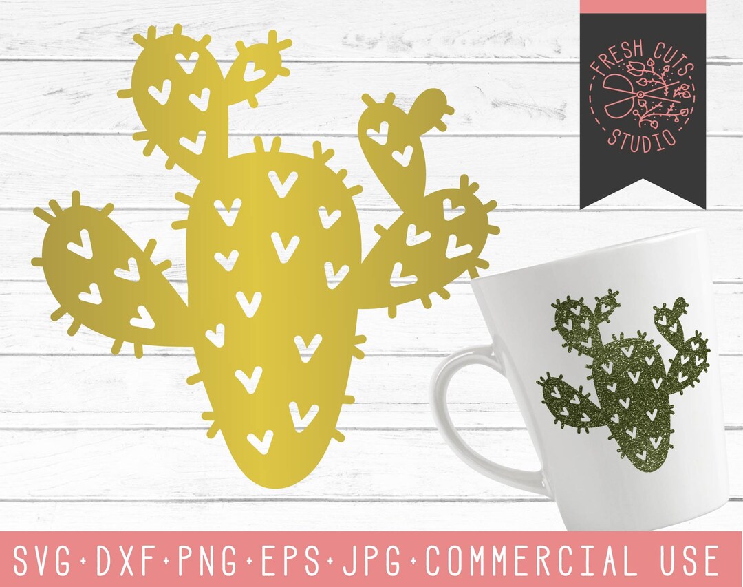 Cute Cactus SVG Cut Files for Cricut Cameo, Printable Stickers, Vinyl ...