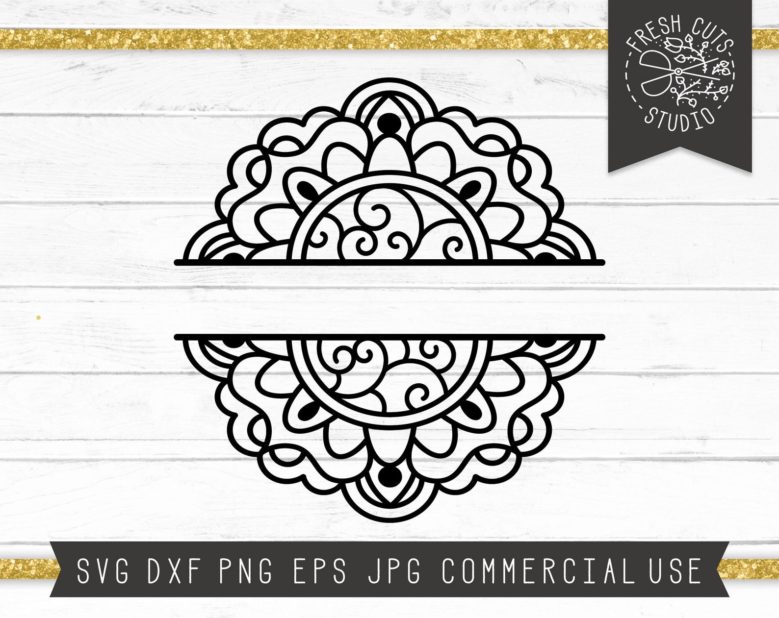 Mandela Frame Svg Mandala Monogram Split Frame Cut File for | Etsy