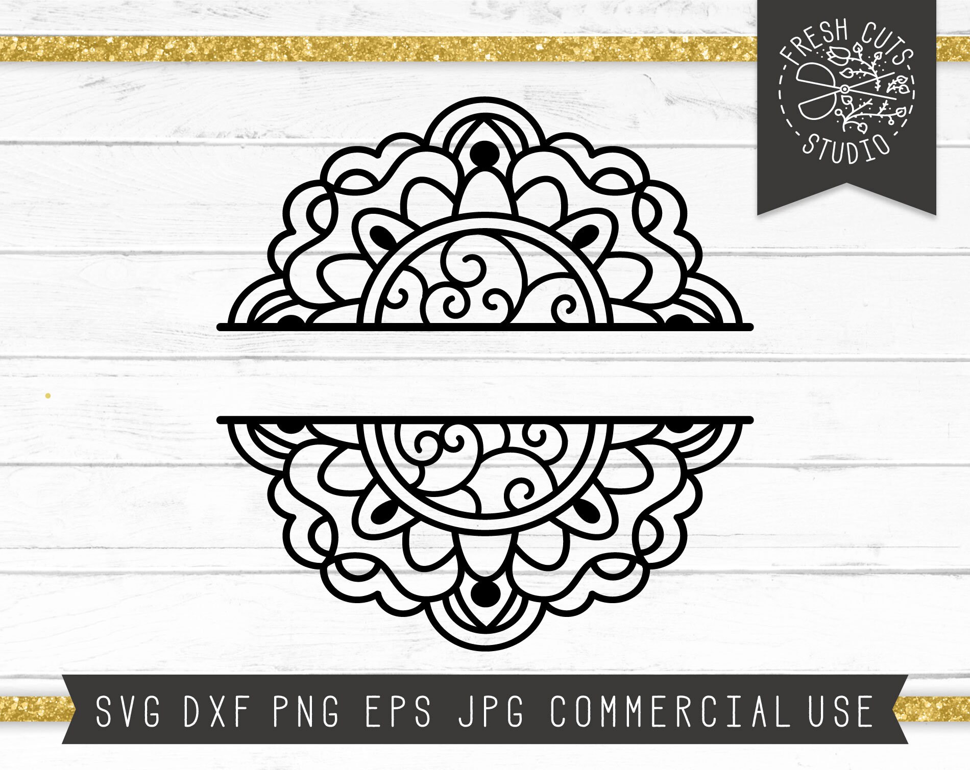Mandela Marco Svg Mandala Monogram Split Frame Cut File for | Etsy