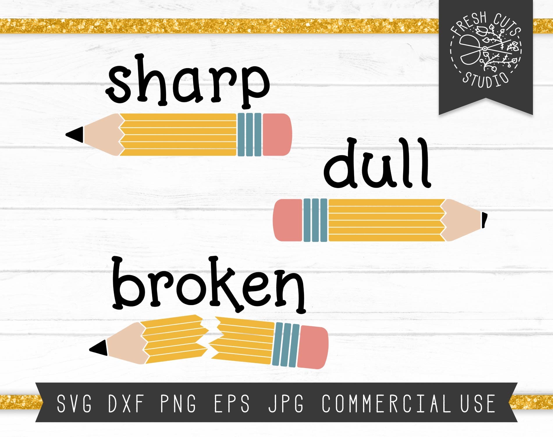 Teacher SVG File for Cricut Sharp Dull Pencil svg Silhouette | Etsy