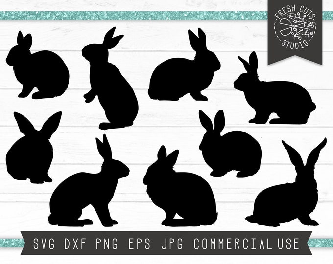 Rabbit SVG Silhouettes Instant Download Files for Cricut - Etsy