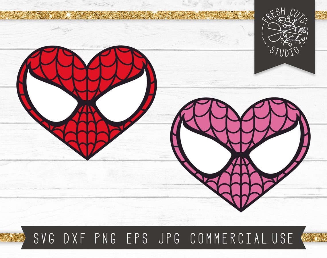 Valentine SVG Cut File, Spider Heart SVG, Superhero Valentine Svg ...