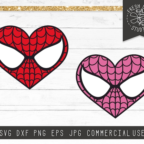 Valentine SVG Cut File Spider Heart SVG Superhero Valentine - Etsy