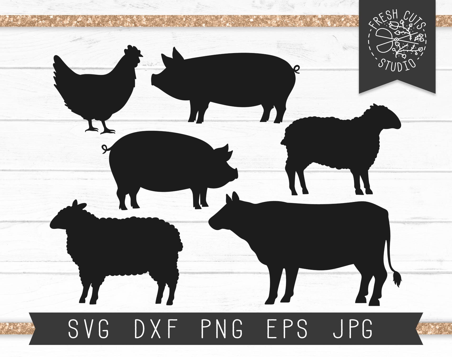 Farm Animal Svg Files for Cricut Silhouette Farm Animal | Etsy