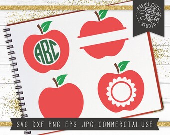 Teacher Monogram Frame SVG Instant Download Teacher Split - Etsy
