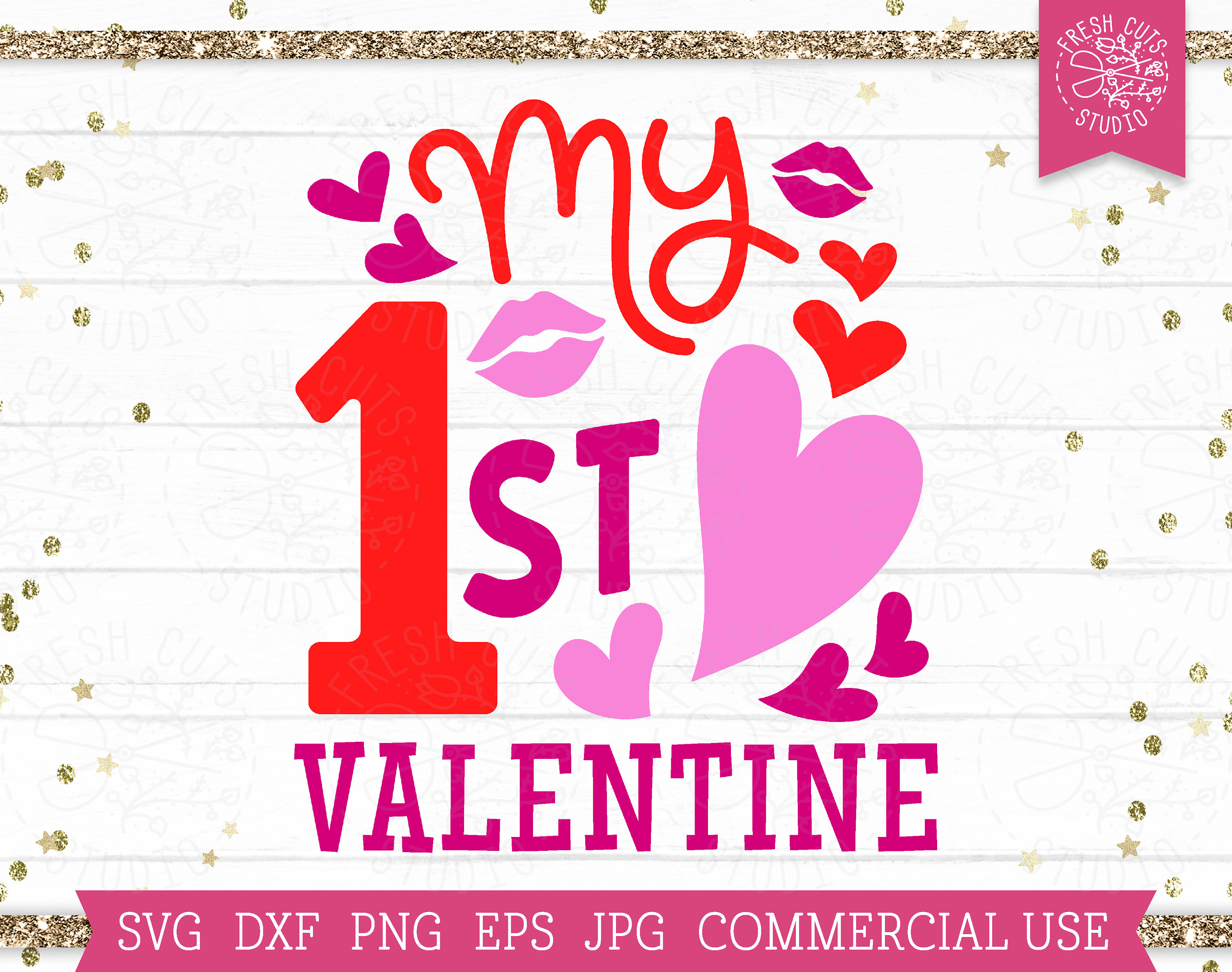 My 1st Valentine SVG Cut File Cricut Silhouette First - Etsy