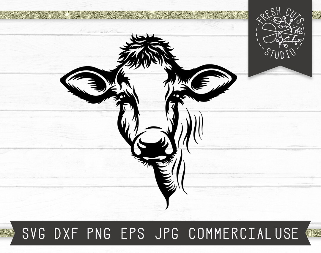 Cow Head SVG Instant Download, Cow Face Svg, Cow SVG, Farm Svg, Heifer ...
