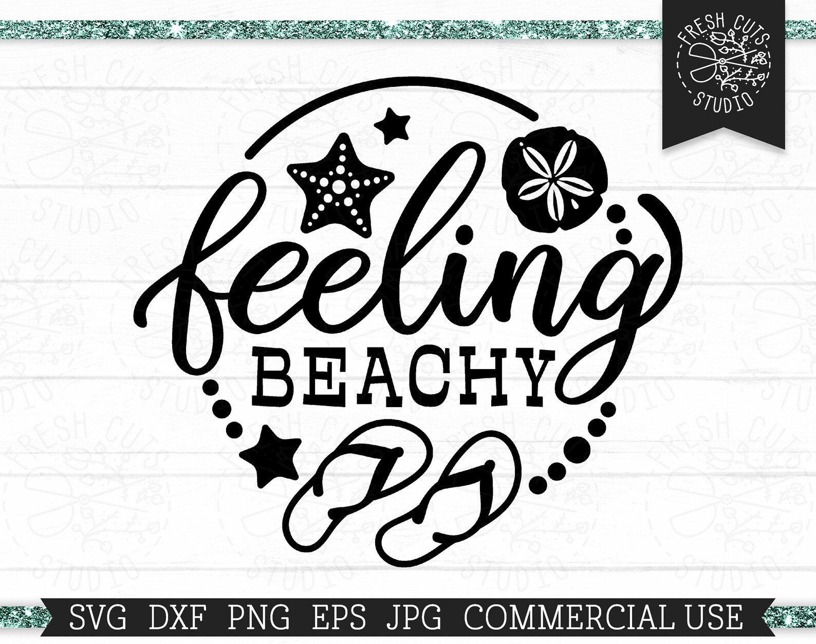Feeling Beachy SVG Flip Flops Cut File for Cricut Silhouette, Starfish ...