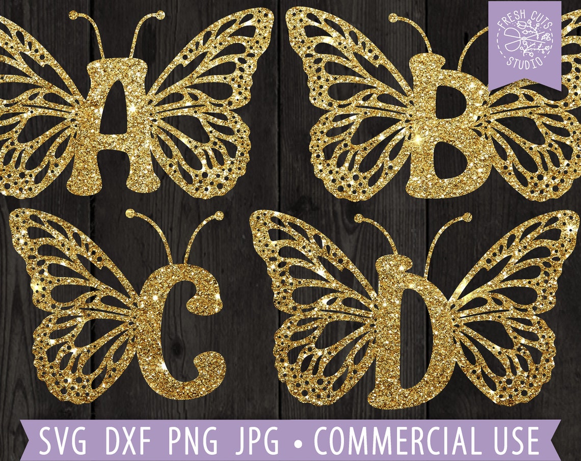 Butterfly Letters SVG Alphabet Cut File Cricut, Silhouette, Butterfly ...