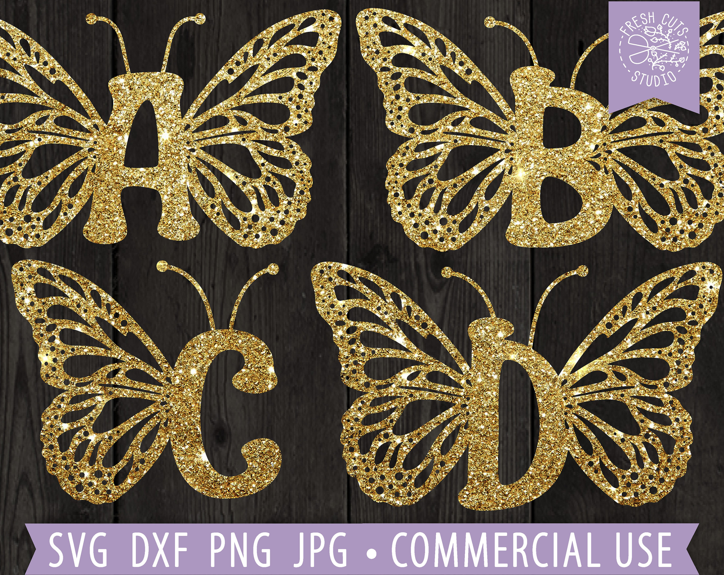 Butterfly Letters SVG Alphabet Cut File Cricut, Silhouette, Butterfly ...