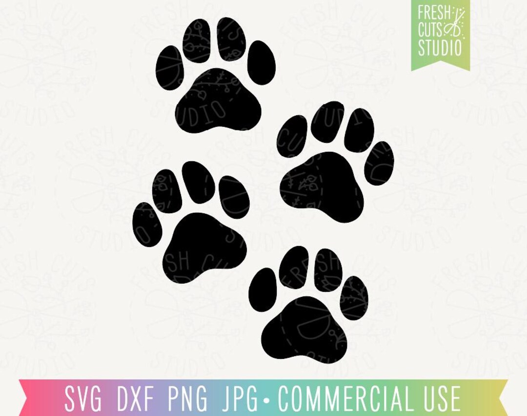 Dog Paw Prints SVG Animal Pawprint Cut File for Cricut and Silhouette ...