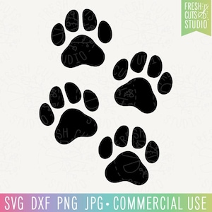 Dog Paw Prints SVG Animal Pawprint Cut File for Cricut and Silhouette ...