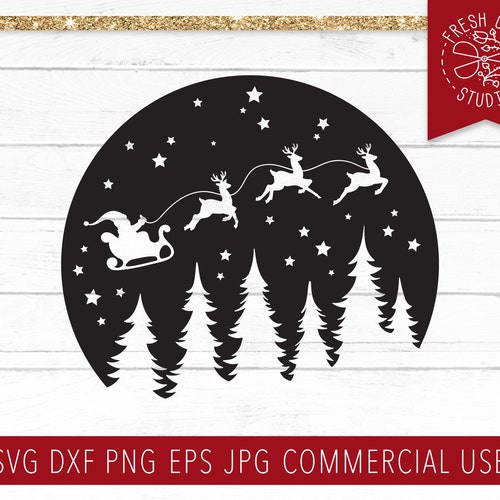 Winter Scene Svg File Christmas Scene Svg Santa Claus Svg - Etsy