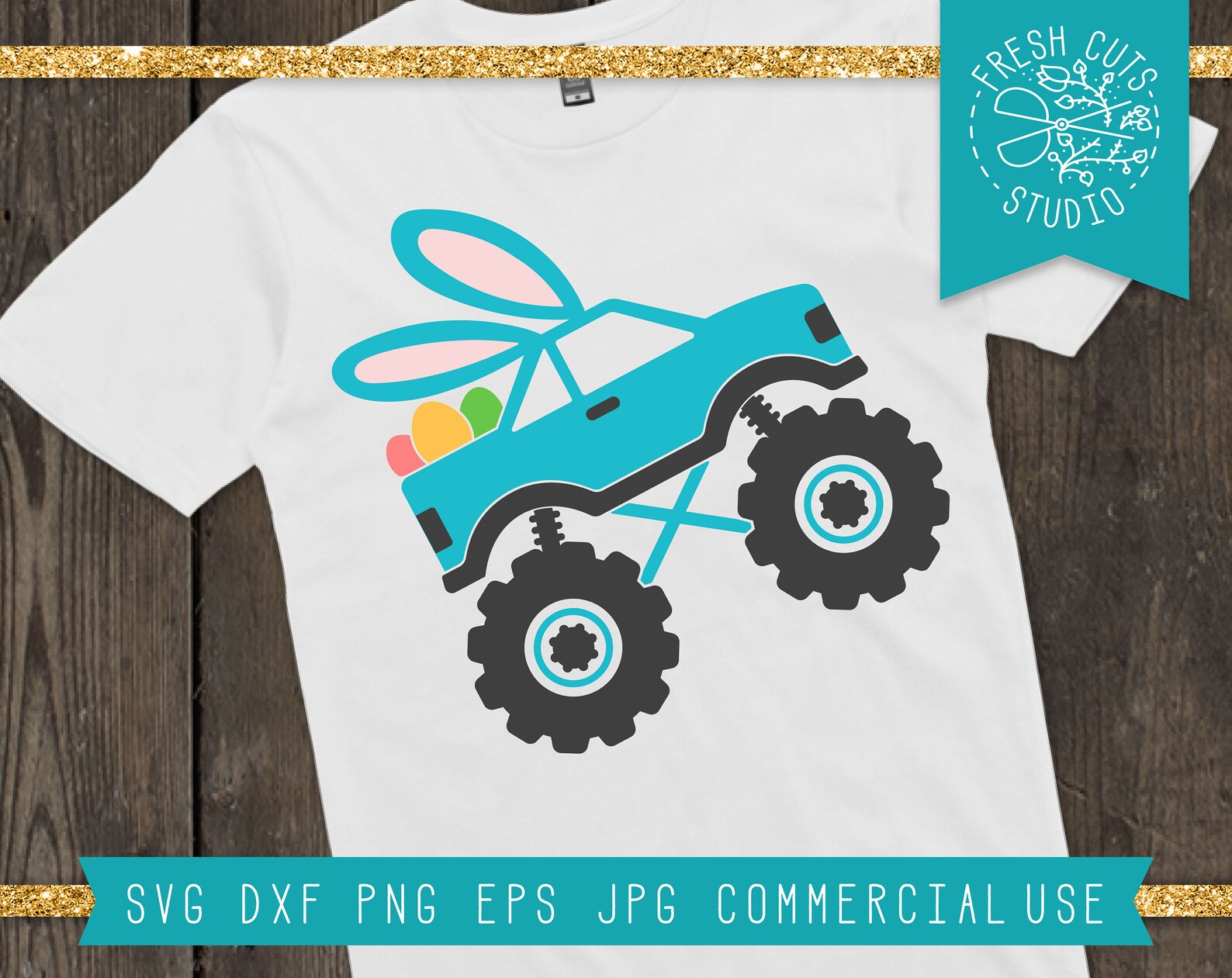 Monster Truck SVG Truck With Eggs SVG for Boys Easter Bunny - Etsy