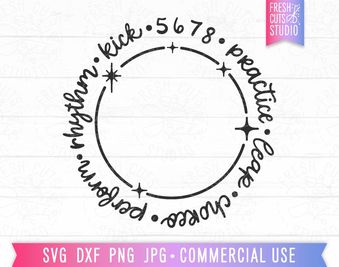 Dance Monogram Frame SVG, Dancer Cricut Cut File, Dance Circle Frame ...