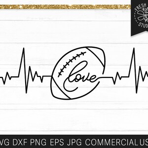 Football Love SVG Cut File, Fall Svg, Heartbeat Svg, Football Heartbeat ...