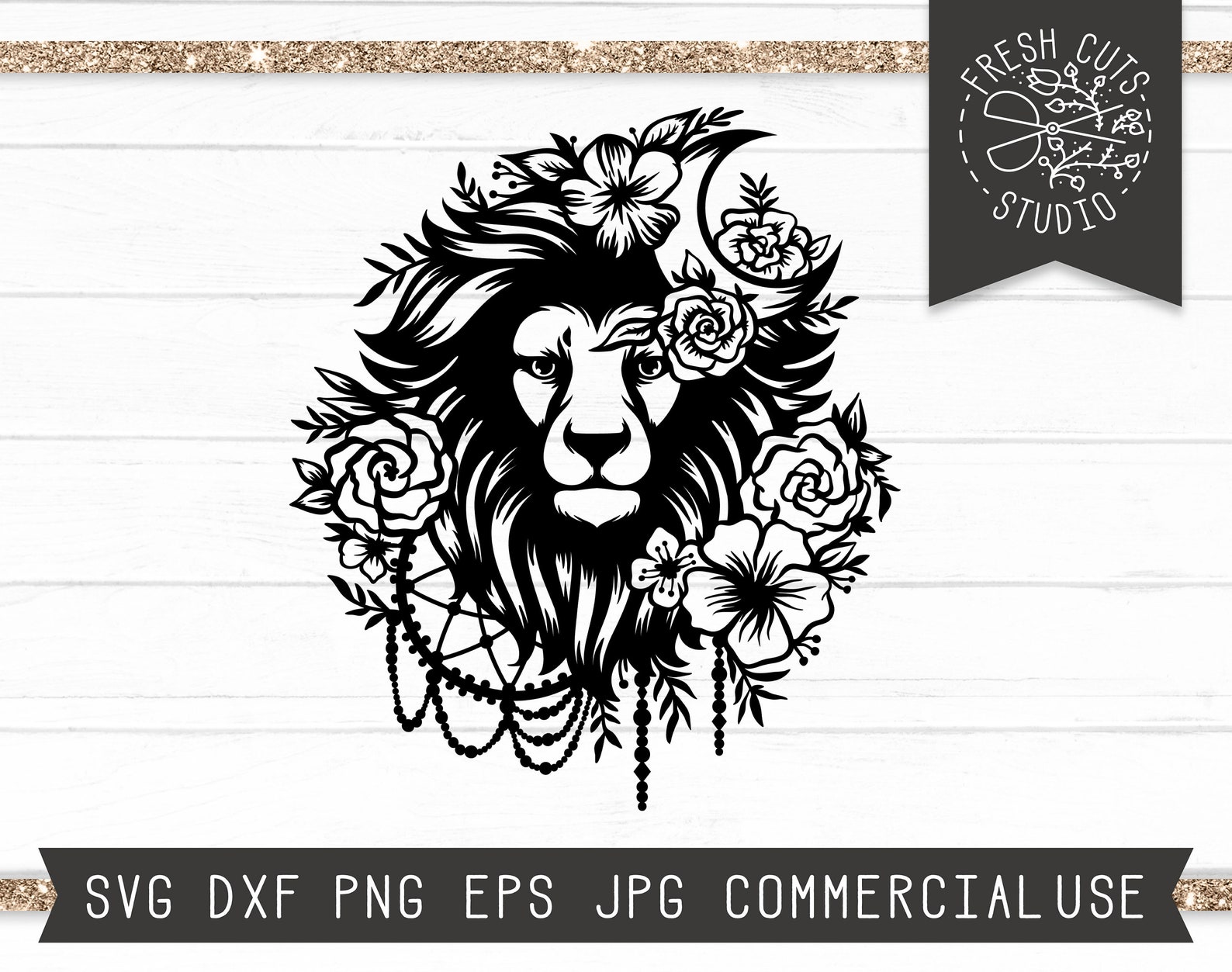 Lion SVG Cut File Lion Floral Svg for Cricut Instant - Etsy