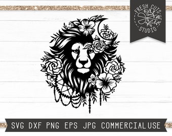 Lion SVG Cutting Files Lion Head Clipart Svg Dxf Png - Etsy
