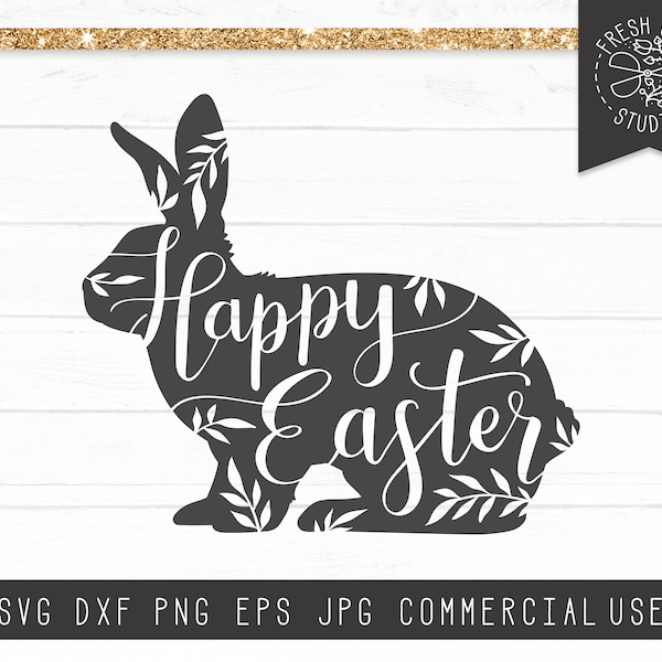 Happy Easter Bunny Svg - Etsy