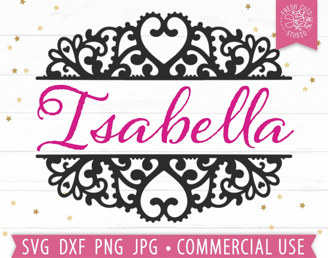 Heart Split Frame SVG Cut File for Cricut, Silhouette, Heart Monogram ...