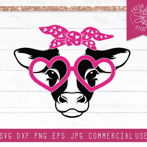 Cow SVG for Girls Valentine's Day SVG Farm Valentine Cow - Etsy