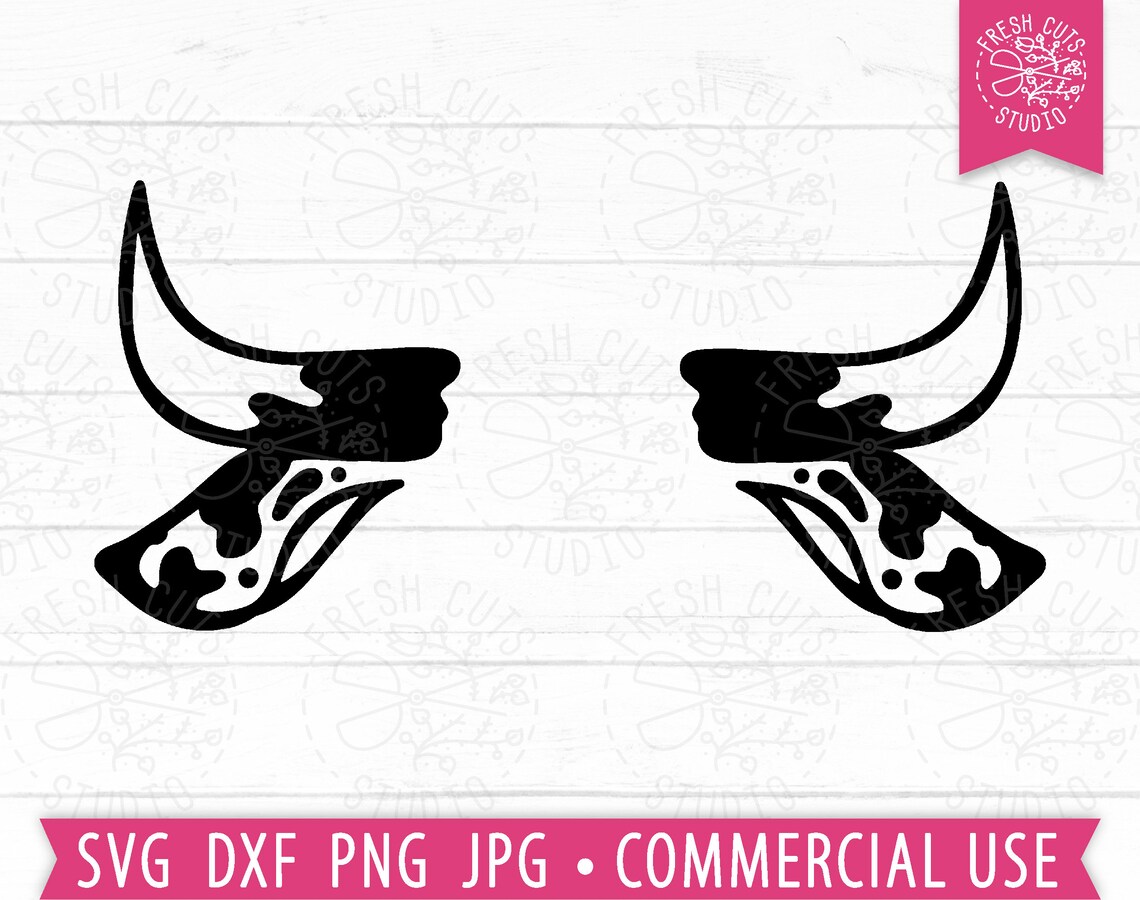 Cuernos de vaca SVG Archivo de corte Cricut y silueta Clipart - Etsy México
