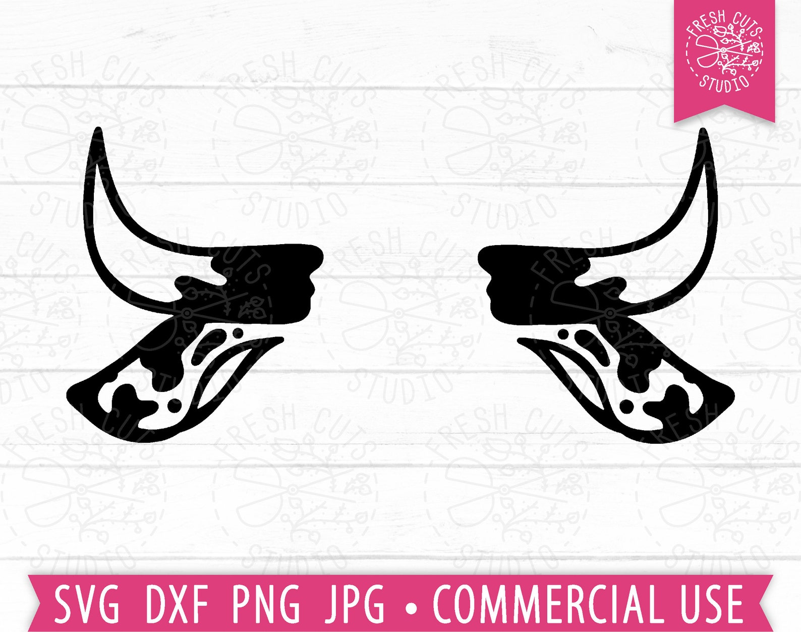 Cow Horns SVG Cut File Cricut and Silhouette, Western Clipart, Cow Ears ...