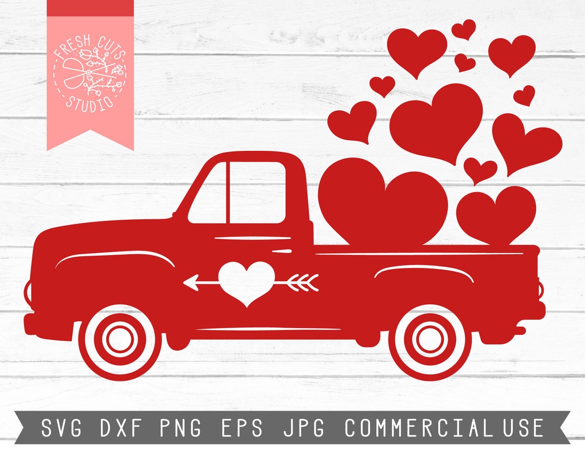 Valentine Red Truck Svg Instant Download Digital Cut File for - Etsy
