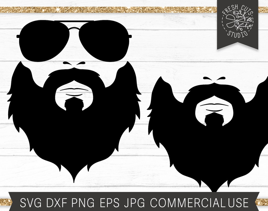 Beard SVG, Bearded Man SVG Cut File for Cricut, Aviator Sunglasses SVG ...