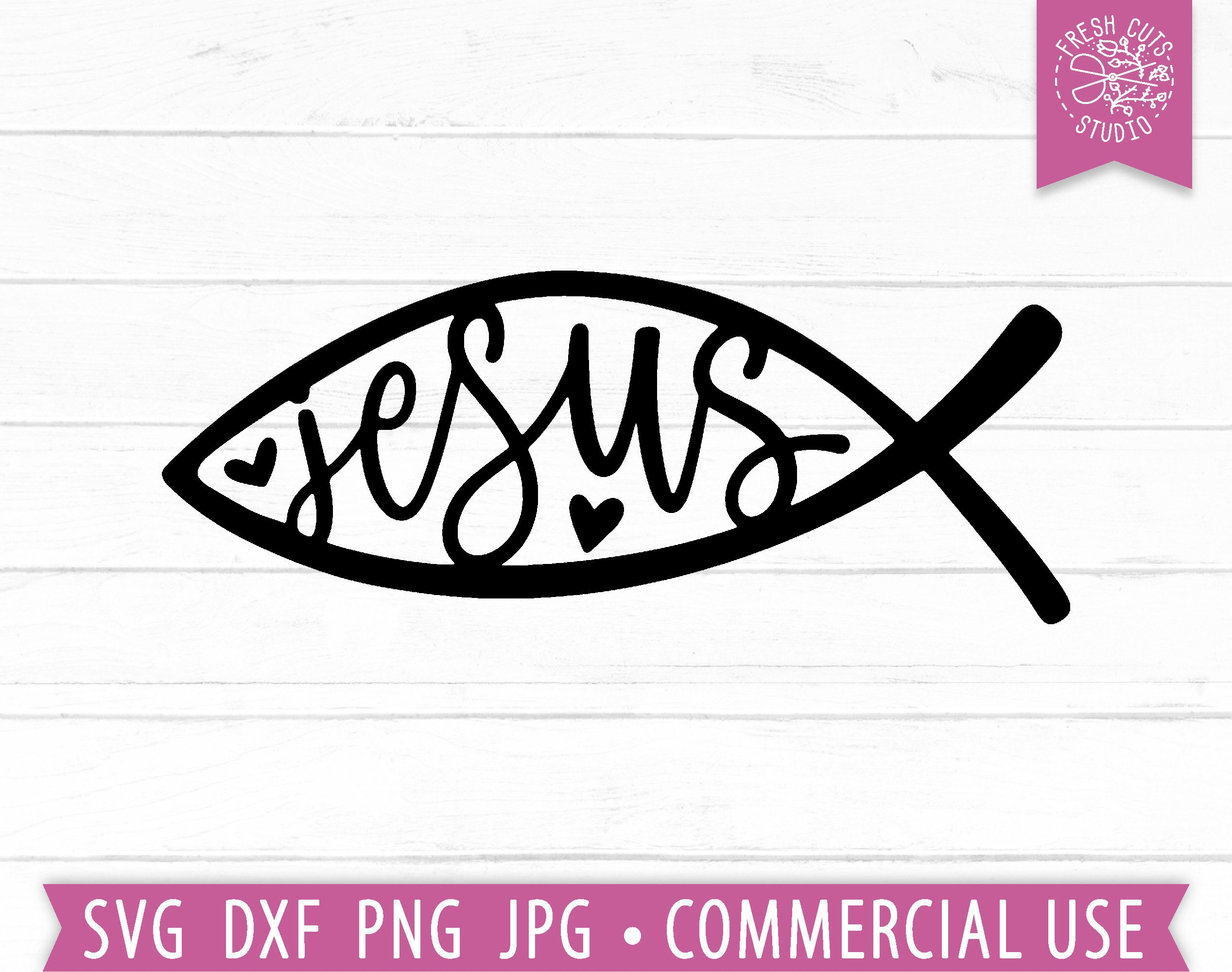Jesus SVG Christian Fish Cut File Cricut Silhouette Files - Etsy Canada