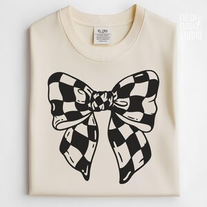 Checkered Bow Svg Cut File for Cricut, Coquette Check Bow, Hand Drawn ...