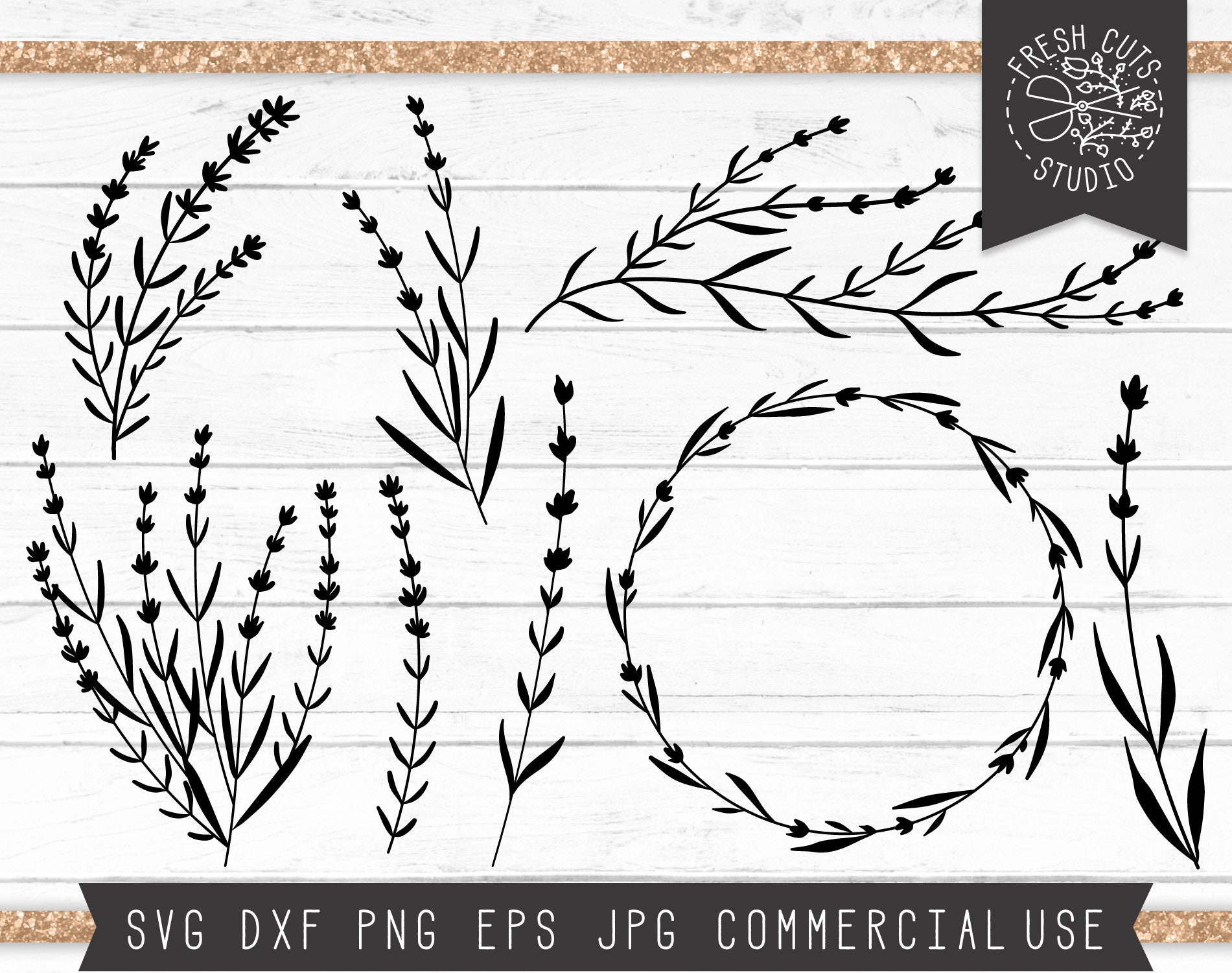 Lavender Flower SVG Cut File Lavender SVG Wreath Floral | Etsy