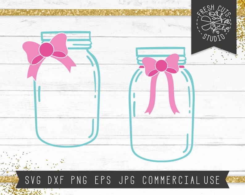 Jar Svg Bow Mason Jar Svg Jar With Bow Svg Cut File for - Etsy Singapore