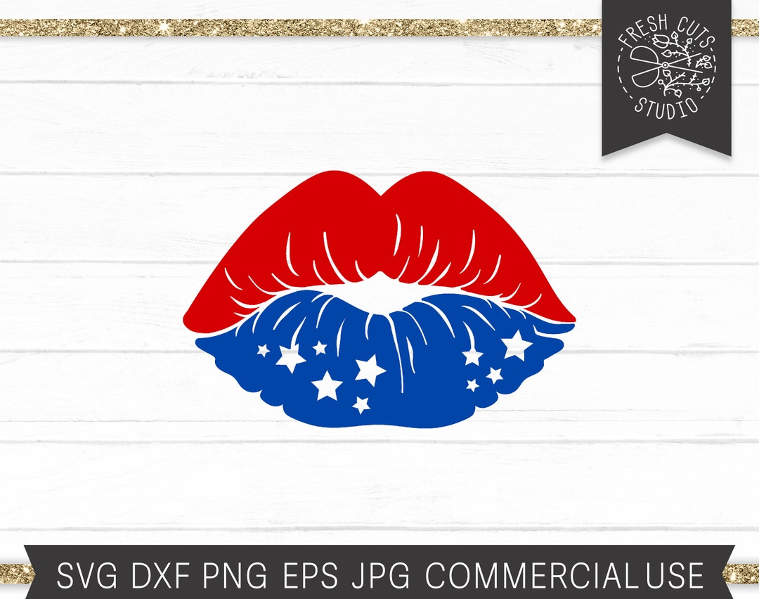 Lips 4th of July SVG Cut File, Commercial Use Digital Download, Red ...