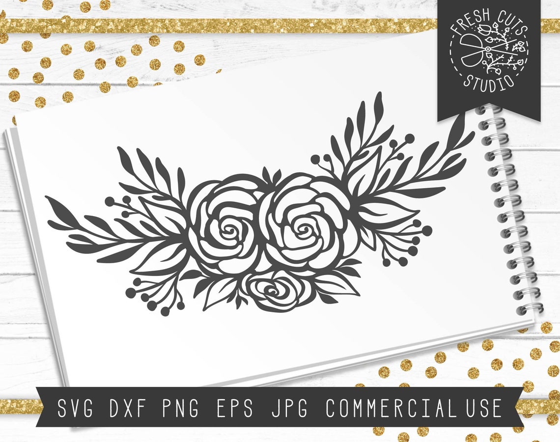 Flower Svg Floral Svg Flower Clipart Rose Svg Flower | Etsy