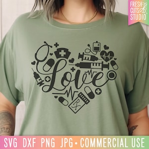 Nurse SVG Bundle, Floral Nurse Cut Files for Cricut, Nurse PNG, Nurse ...