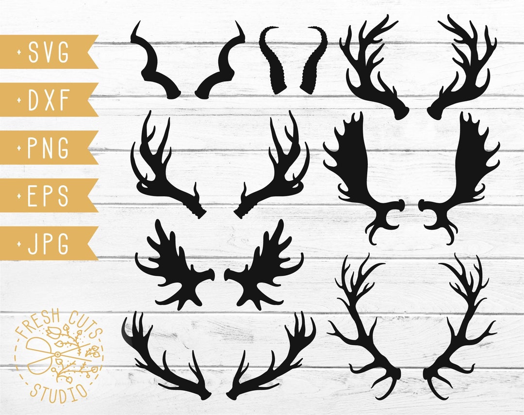 Antler SVG Cut Files, Rustic Antlers, Moose Antler SVG, Hunting Souther ...