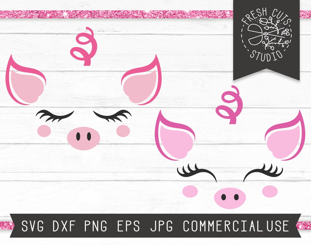 Pig SVG, Pig Faces SVG Cut File for Cricut, Farm Svg, Girl Pig Svg ...