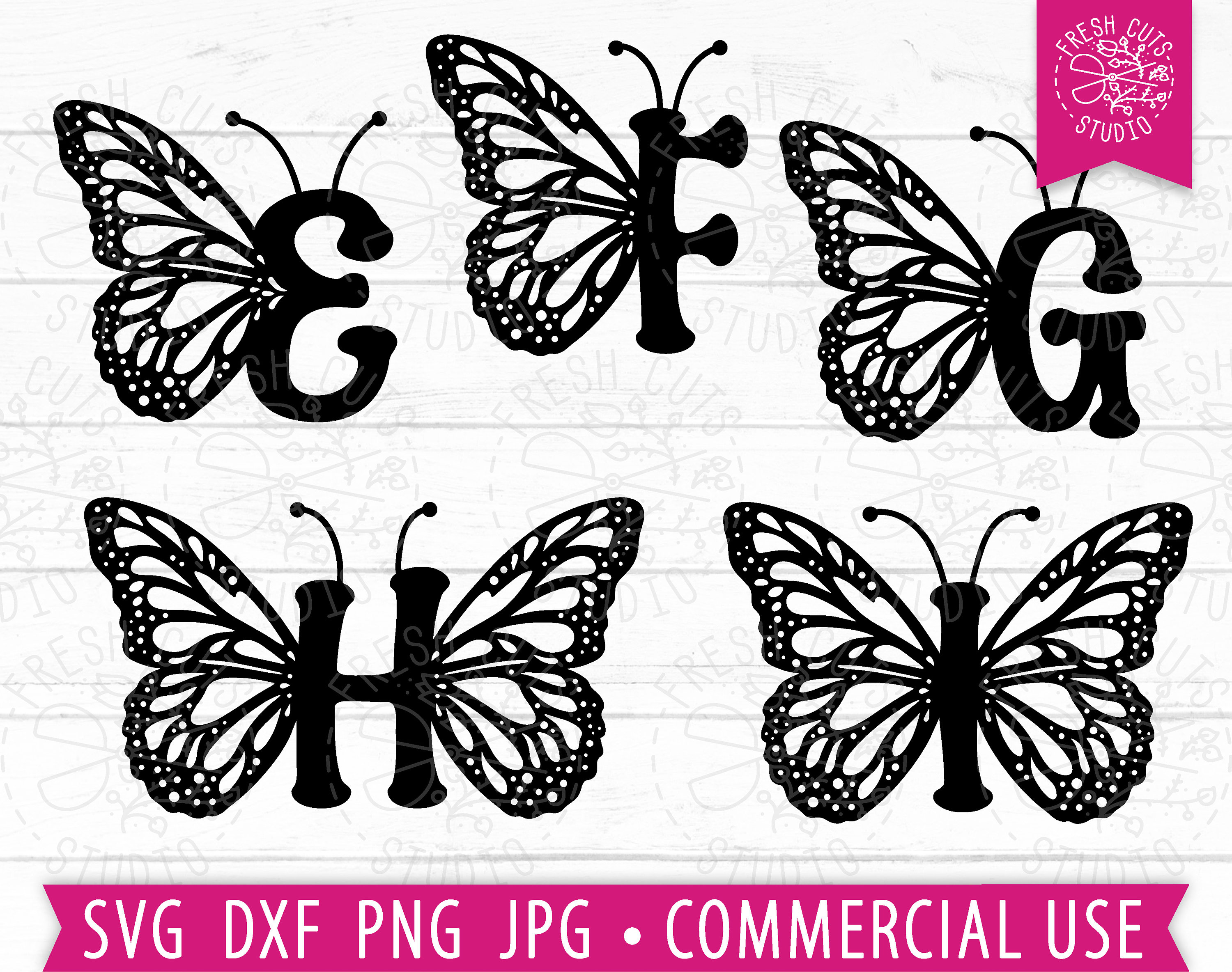 Butterfly Letters Svg