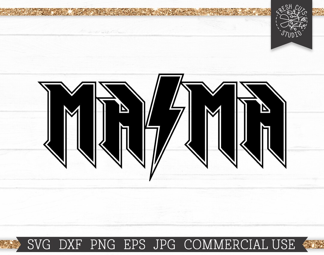 Rock Mama SVG Lightning Bolt, Rocker Mom Cut File for Cricut ...