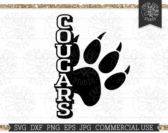 Cougars SVG Football Cut File for Cricut Varsity Letters - Etsy