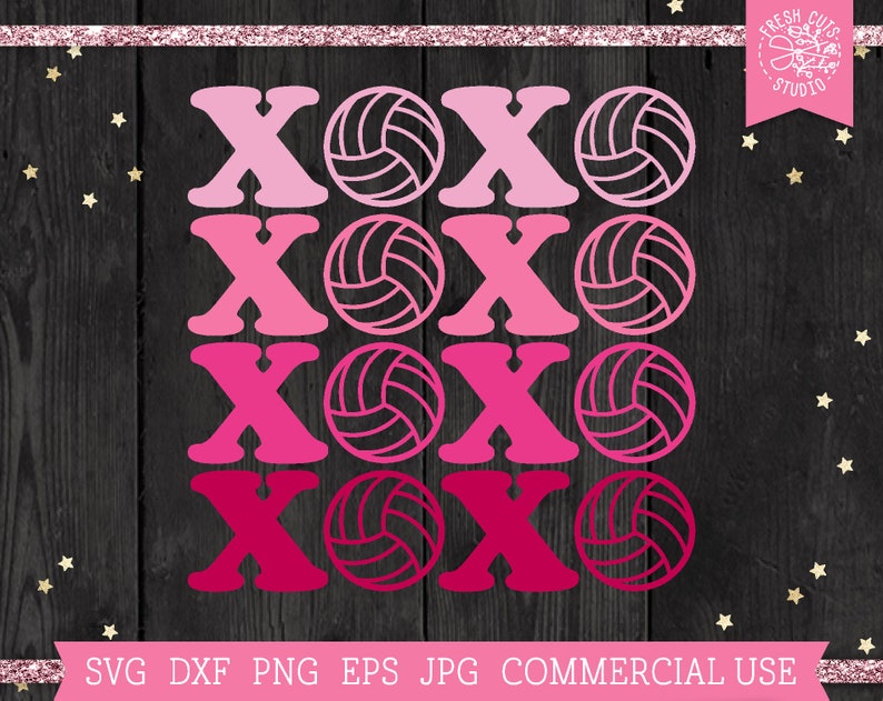 XOXO Retro Valentine Volleyball SVG Cut File for Cricut, Valentine ...